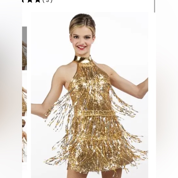 Weissman | Costumes | Weissman Gold Fringe Kids Dance Costume | Poshmark